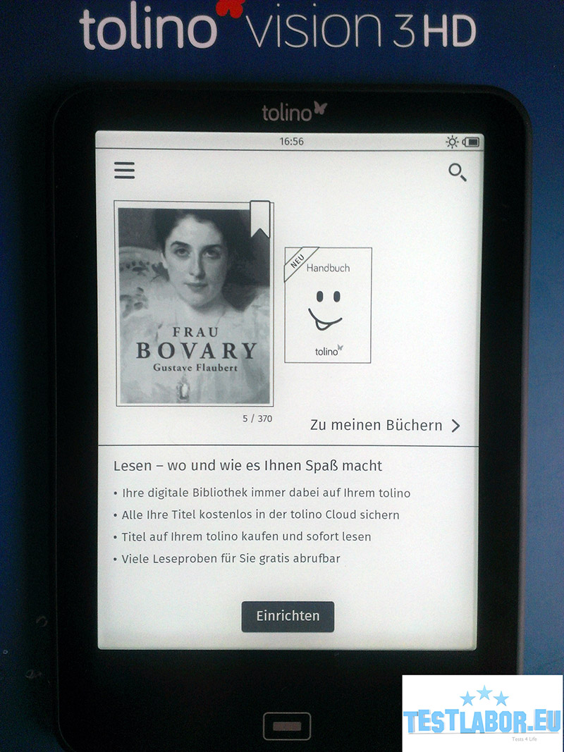 Tolino Vision 3 HD - testlabor.eu